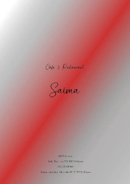 Denne obedove menu restauracia Saima Myjava